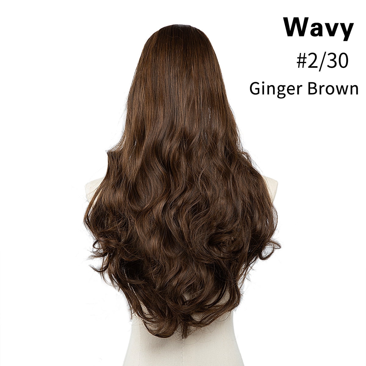 Xiao Hua 1 piece of U-shaped artificial wig, 24 inch long synthetic ...