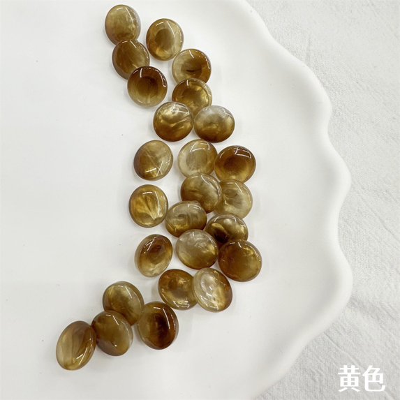 Xiao Hua 20 pieces of yellow resin buttons -0.45-inch one hole buttons ...