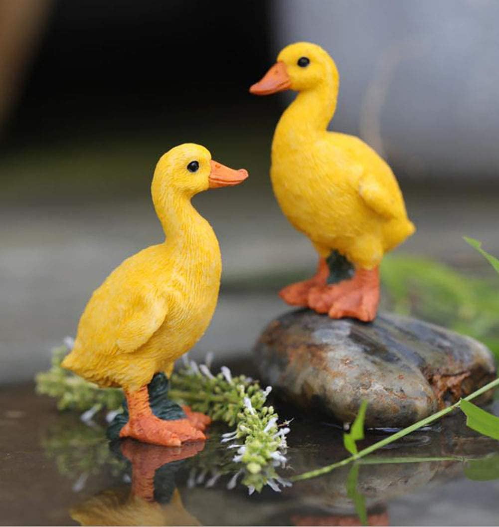 Xiao Hua 2Pcs Resin Couple Duck Garden Figurine Decorations, Outdoor ...