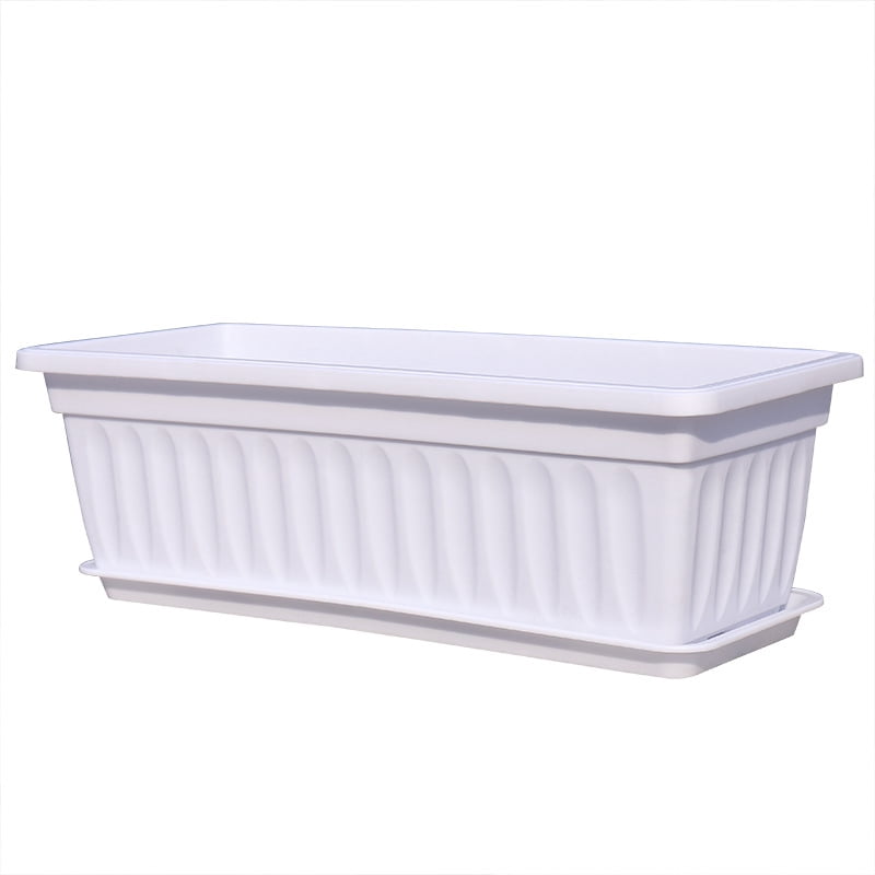 Xiao Hua 3-piece set of 17.3-inch White rectangular windowsill flower ...