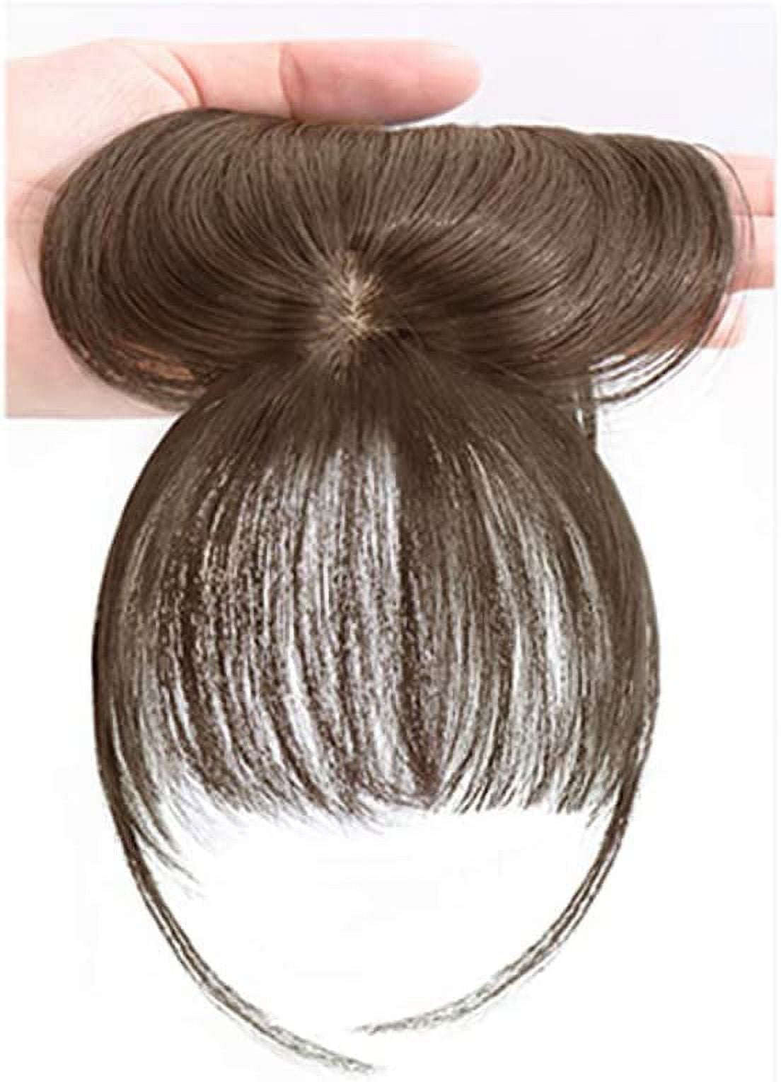 Xiao Hua 3D Large Hair Bangs Clip 100 Natural Human Faux Bangs Clip on ...