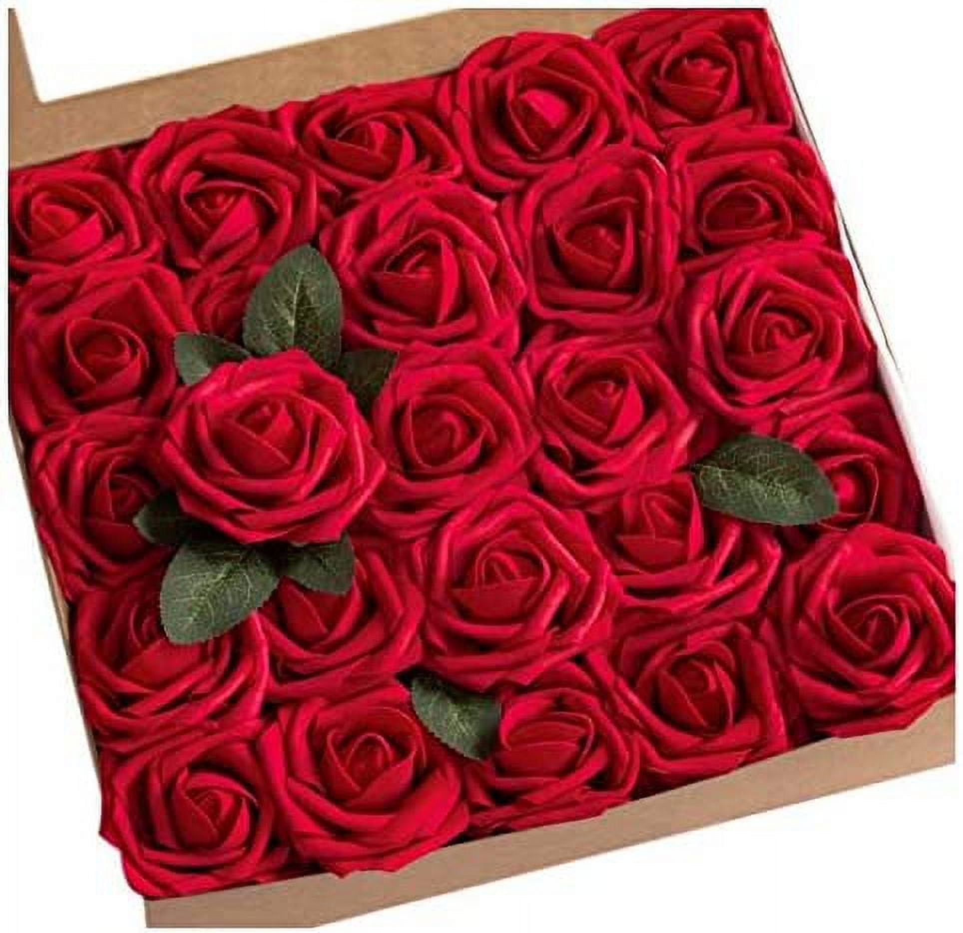 Xiao Hua Artificial Flowers Roses 25pcs True and False Rose with Stalk ...