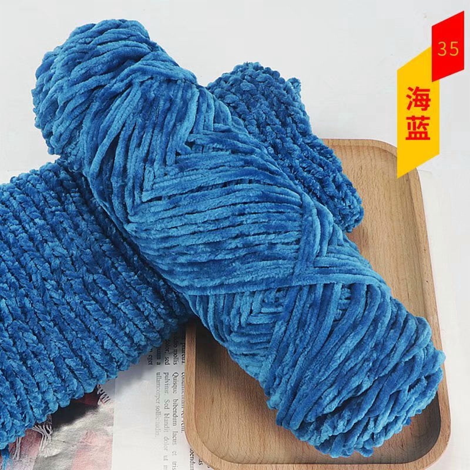 Xiao Hua Deep Blue velvet yarn, 2 rolls (95 grams per roll) - premium ...