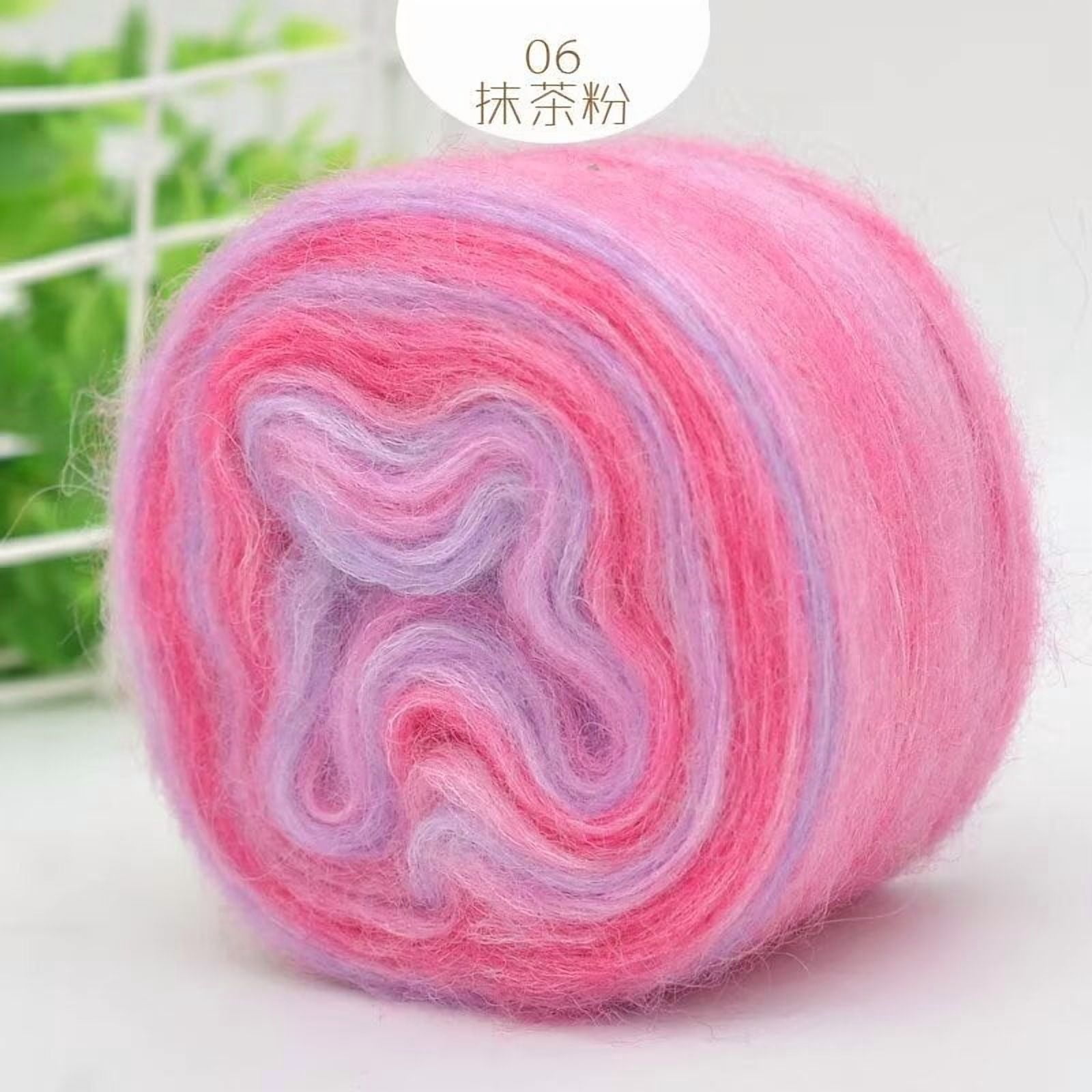 Xiao Hua Gradient Yarn -2 rolls 50G mohair blend yarn, Style F, high ...