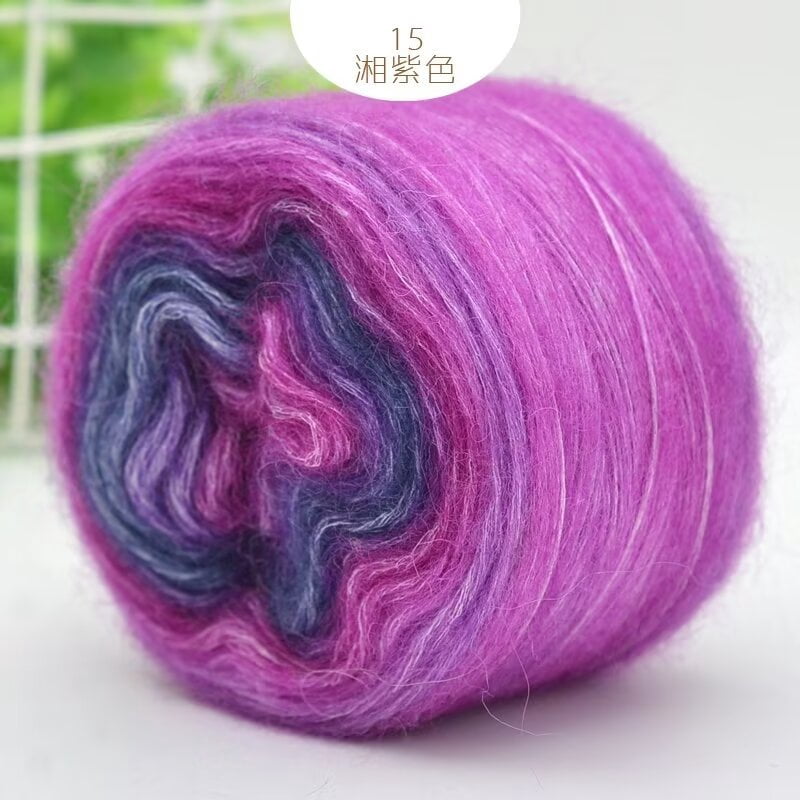 Xiao Hua Gradient Yarn -2 rolls 50G mohair blend yarn, Style O, high ...
