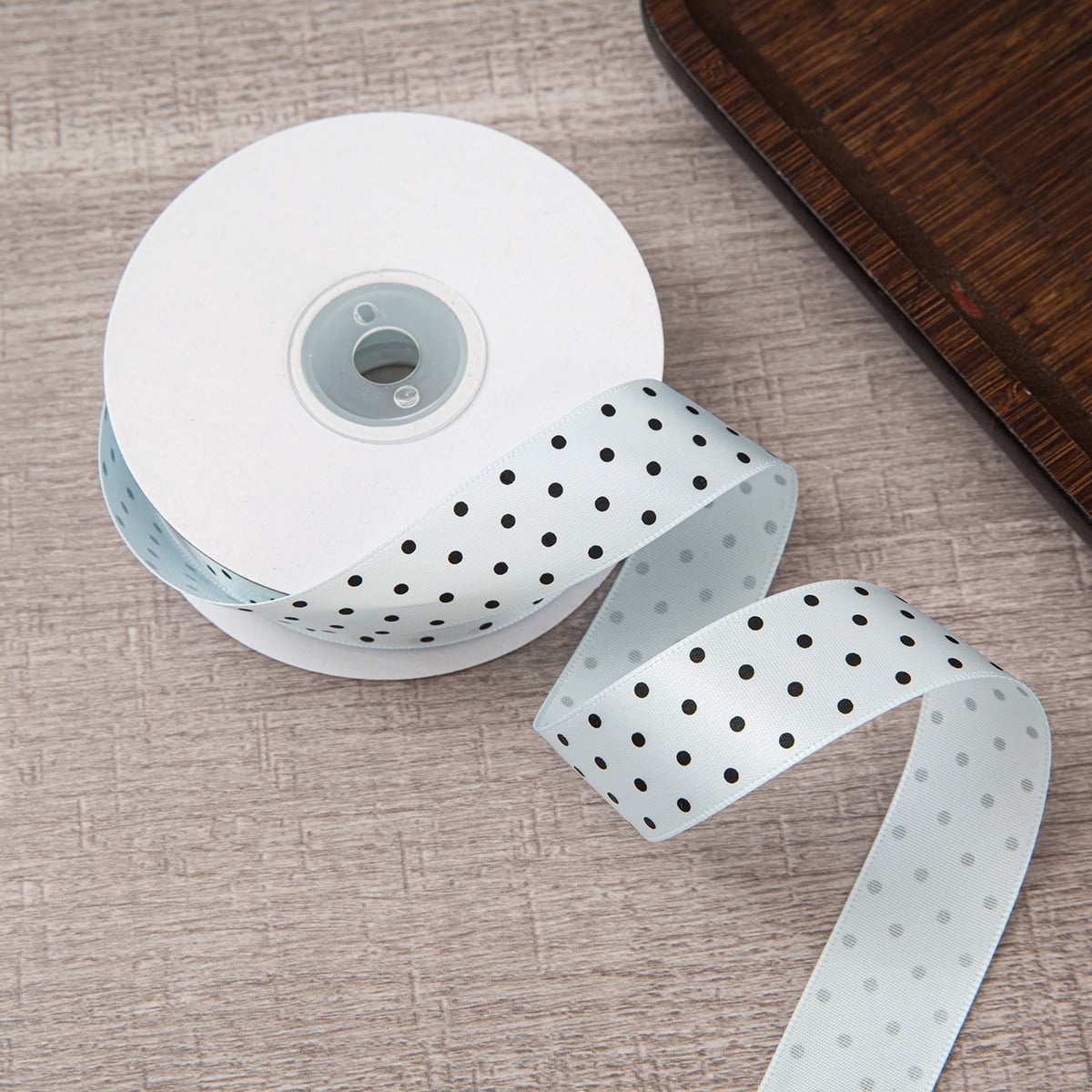 Xiao Hua Light Blue polka dot ribbon, 0.98 inches x 25 yards long, used ...