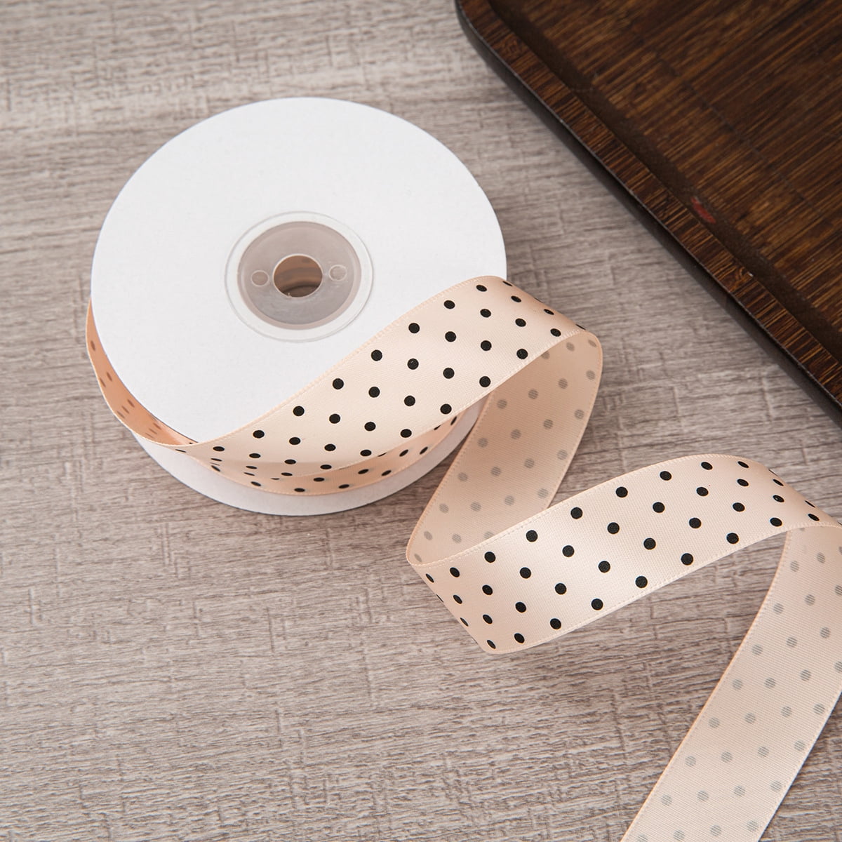 Xiao Hua Light Pink polka dot ribbon, 0.98 inches x 25 yards long, used ...