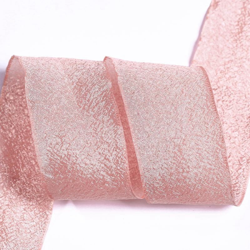Xiao Hua Medium Pink wrinkled ribbon -1.5 inches wide x 20 yards long ...