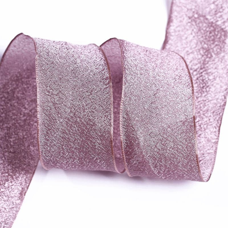 Xiao Hua Purple wrinkled ribbon -1.5 inches wide x 20 yards long, rural ...