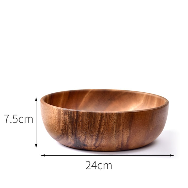 Xiao Hua Wooden Service Bowl 9.45*2.95 inches 1 piece - Round fruit or ...