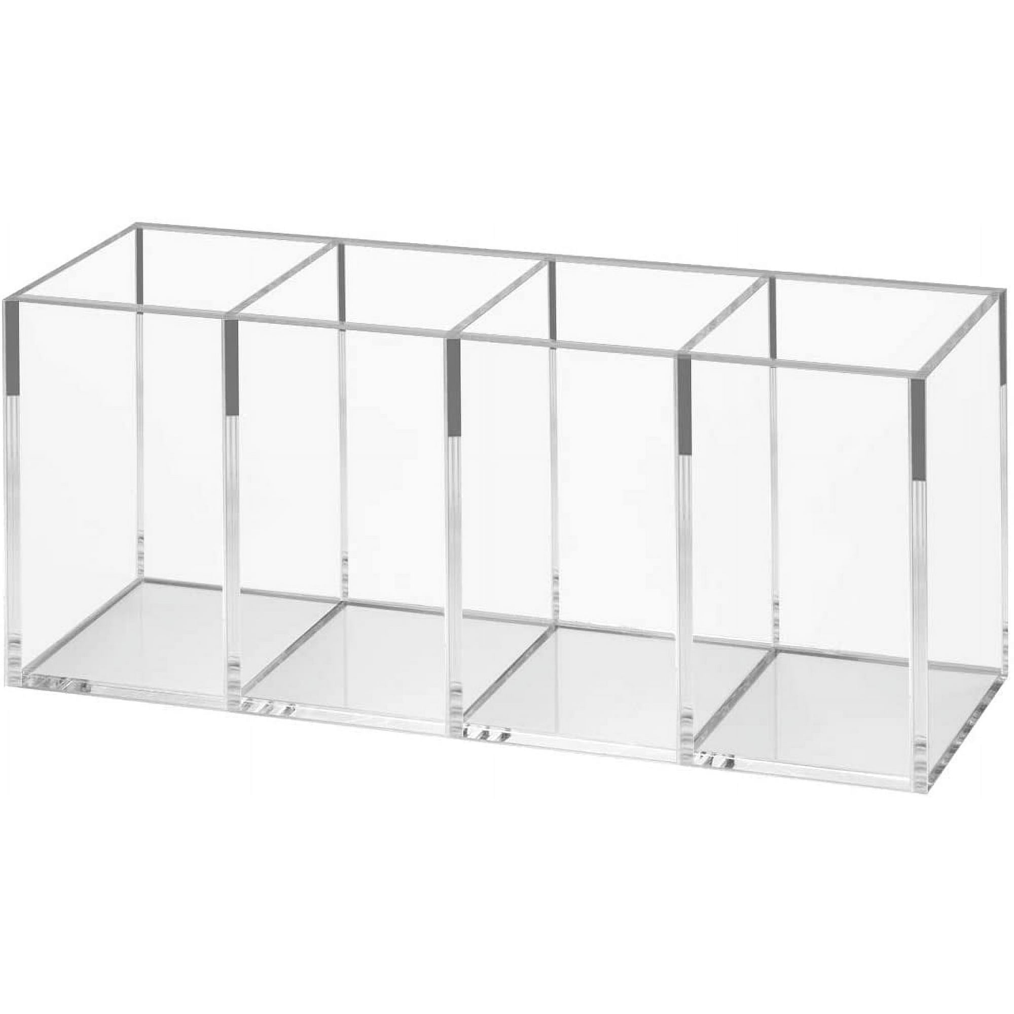 Xiao Hua acrylic pen holder with 4 compartments, transparent pencil ...