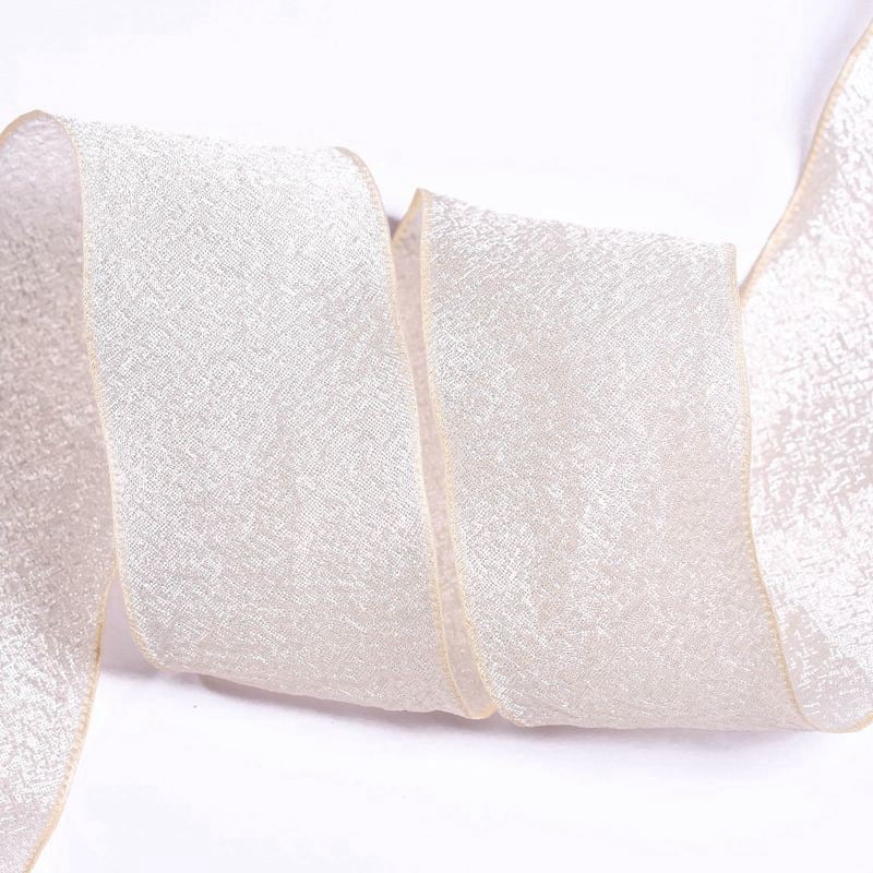Xiao Hua beige wrinkled ribbon -1.5 inches wide x 20 yards long, rural ...