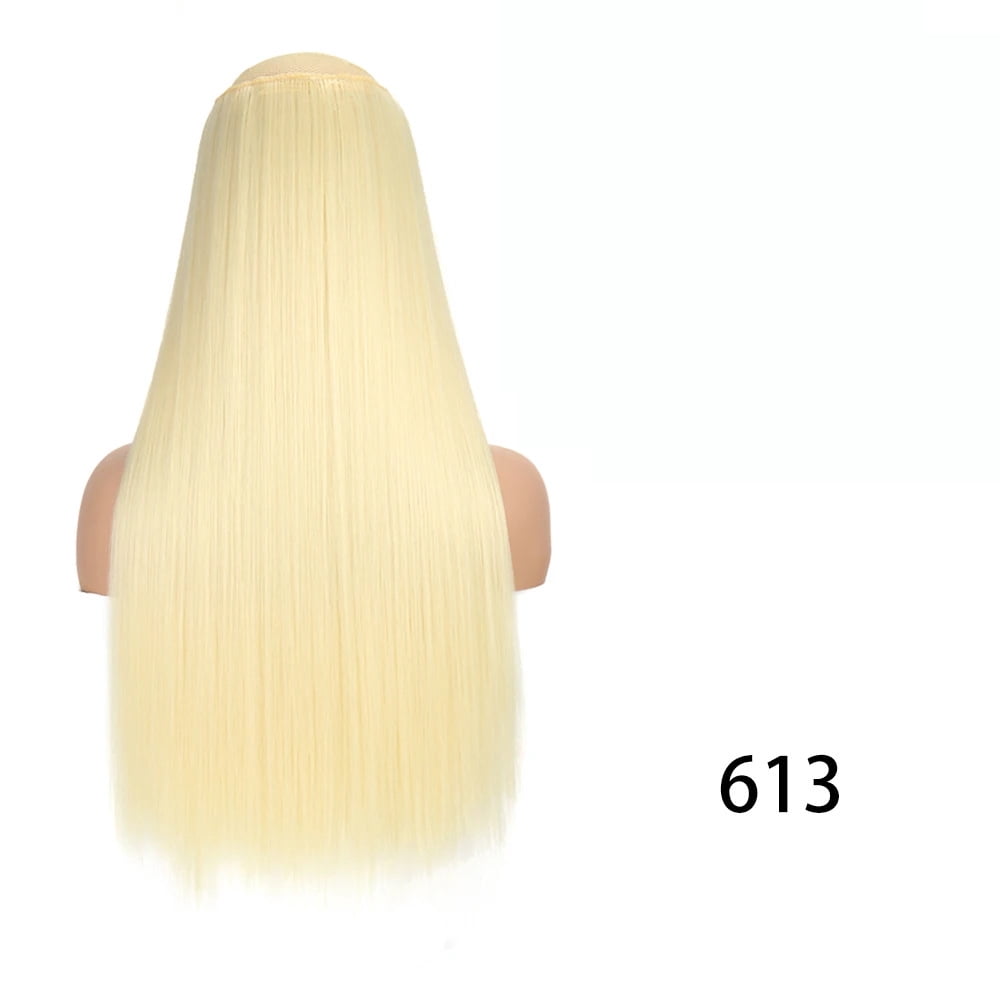 Xiao Hua clip on straight hair wig -23.6 inches Off White, 3 pieces ...