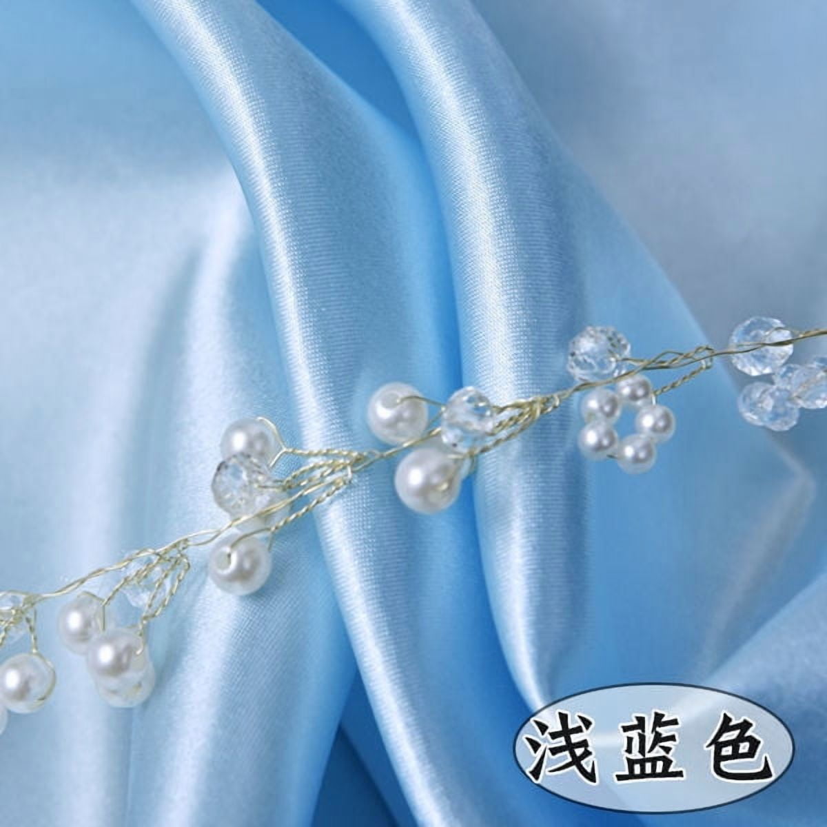 Xiao Hua light blue colored satin fabric 39.37 x 59.06 inches, 1 piece ...