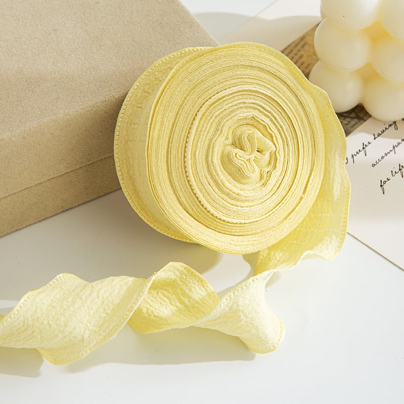 Xiao Hua light yellow Ruffle Ribbons -2 pieces, 0.98 inches wide, 9 ...
