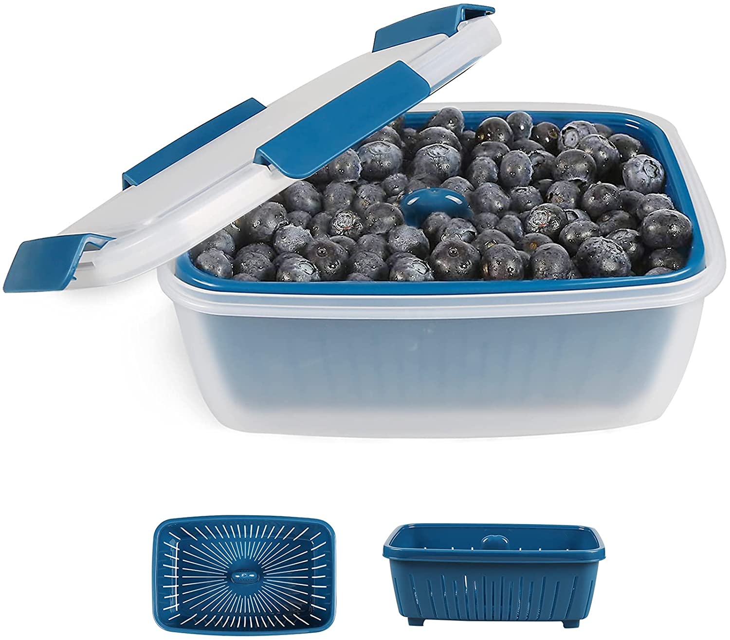 XiaoBanDeng 3 Pack 68oz Berry Keeper Container, Fruit Produce Saver ...