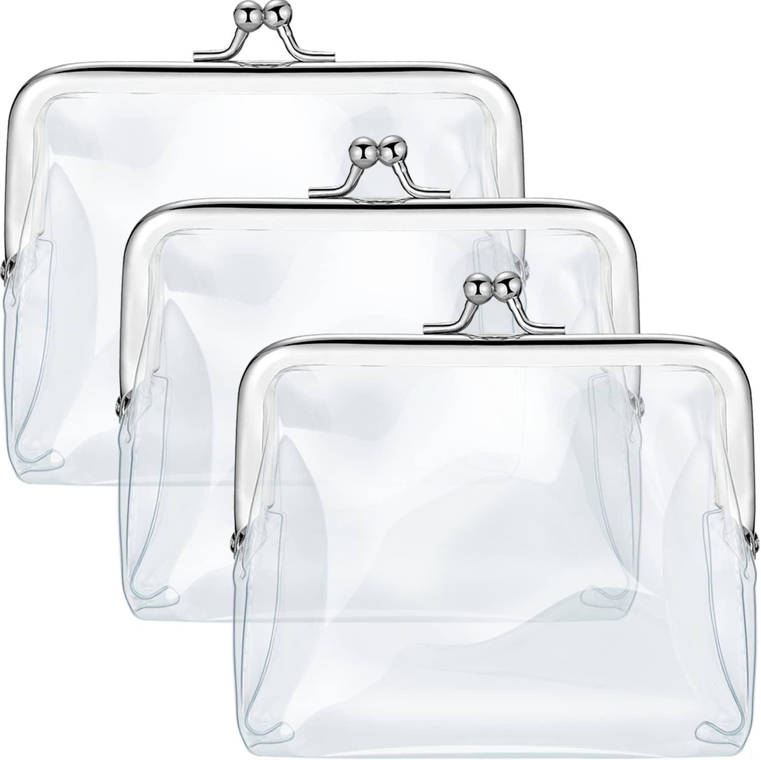 XiaoBanDeng 3 Pieces Clear Coin Purse Small Clear Wallet for Women ...