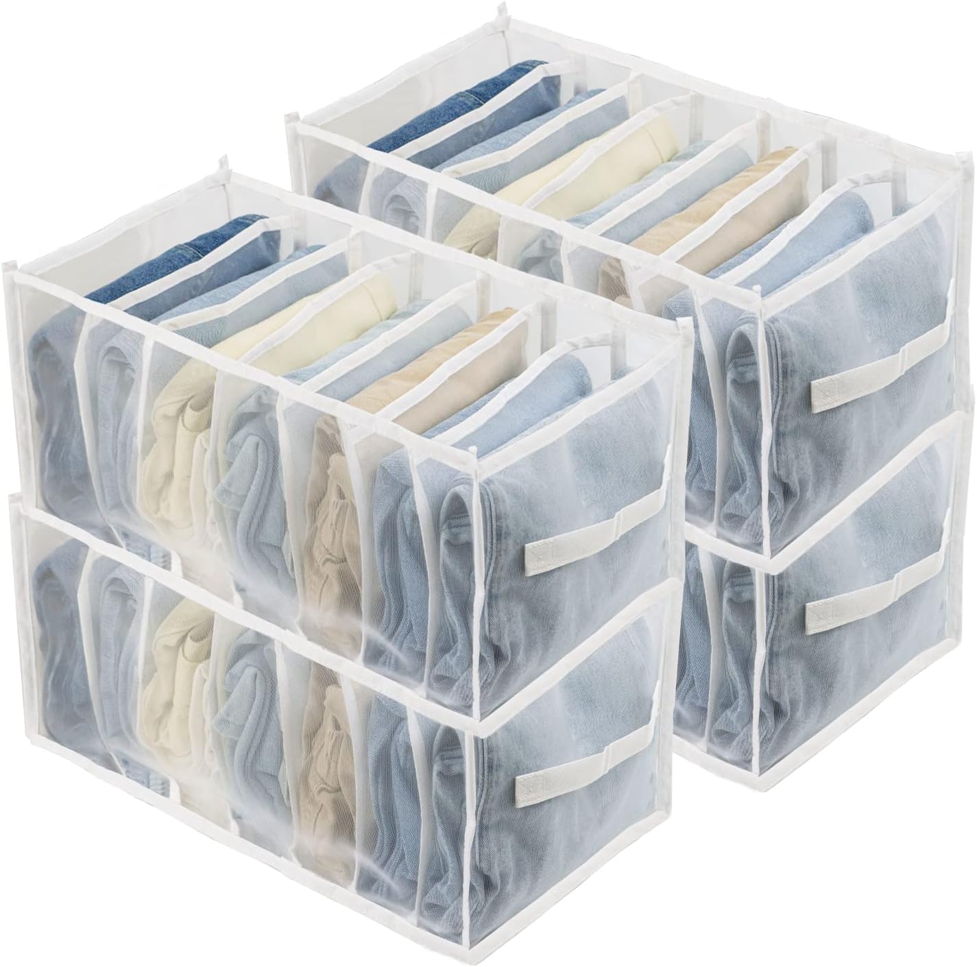 XiaoBanDeng 4PCS Extra Large 7 Compartments Wardrobe Clothes Organizer ...