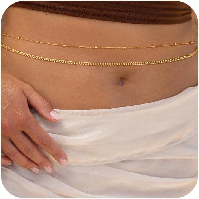 XiaoBanDeng Body Chain for Women Waist Beads Chain Belly Belt Body Chains Waterproof Adjustable ...