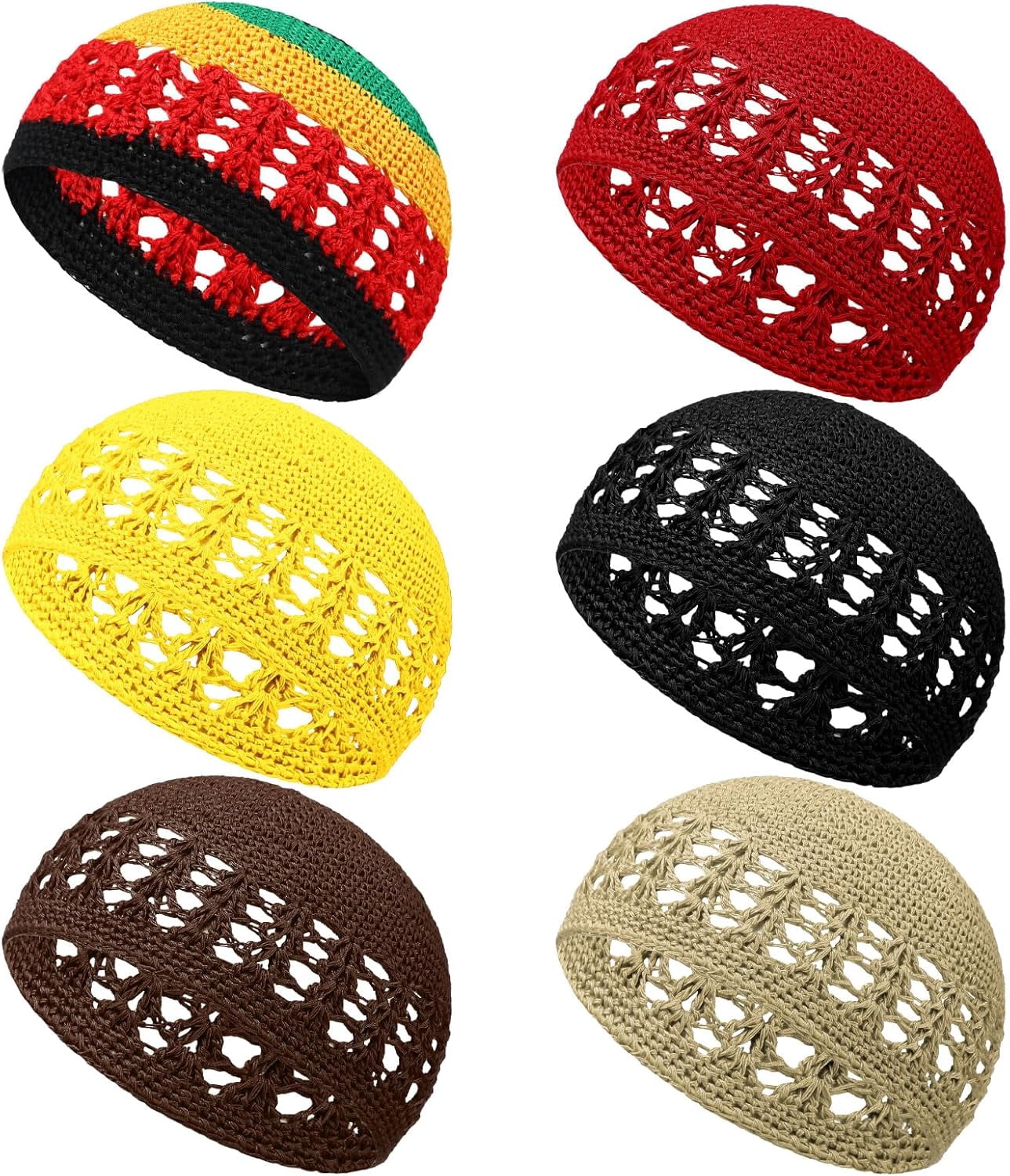 XiaoBanDeng Boyiee 6 Pcs Kufi Hats Beanie Skull Caps - Solid Colors ...