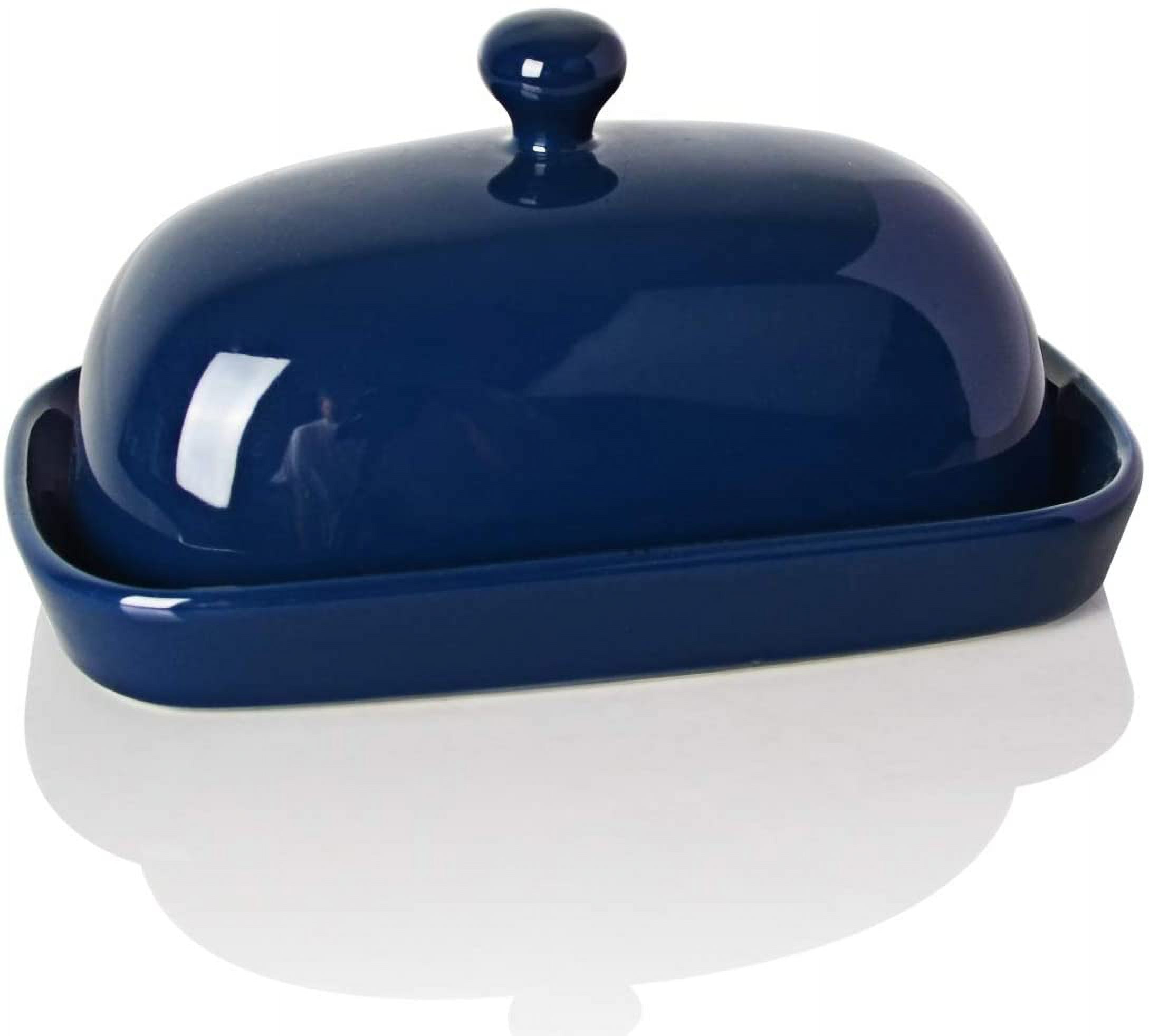 XiaoBanDeng Ceramic Butter Dish with Lid for Countertop,Porcelain ...