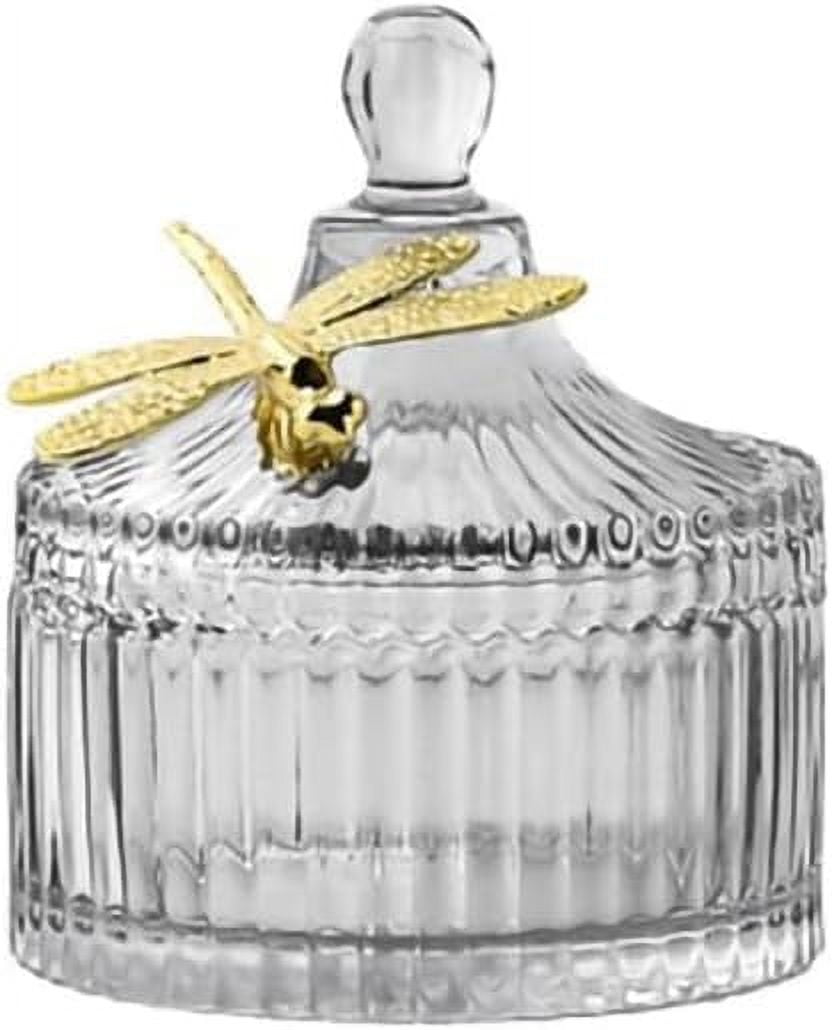 XiaoBanDeng Classic Stripes Glass Candy Jar with Lid Food Jar Nut Jar ...