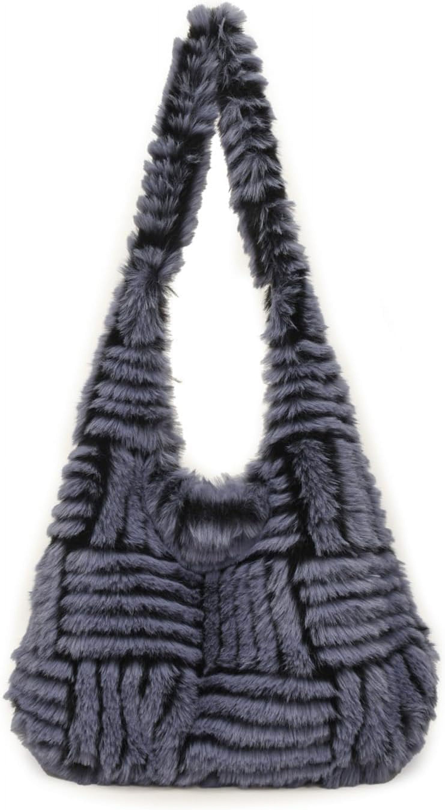 XiaoBanDeng Furry Tote Bag, Fluffy Shoulder Bag Y2K Purse Faux Fur Bag ...