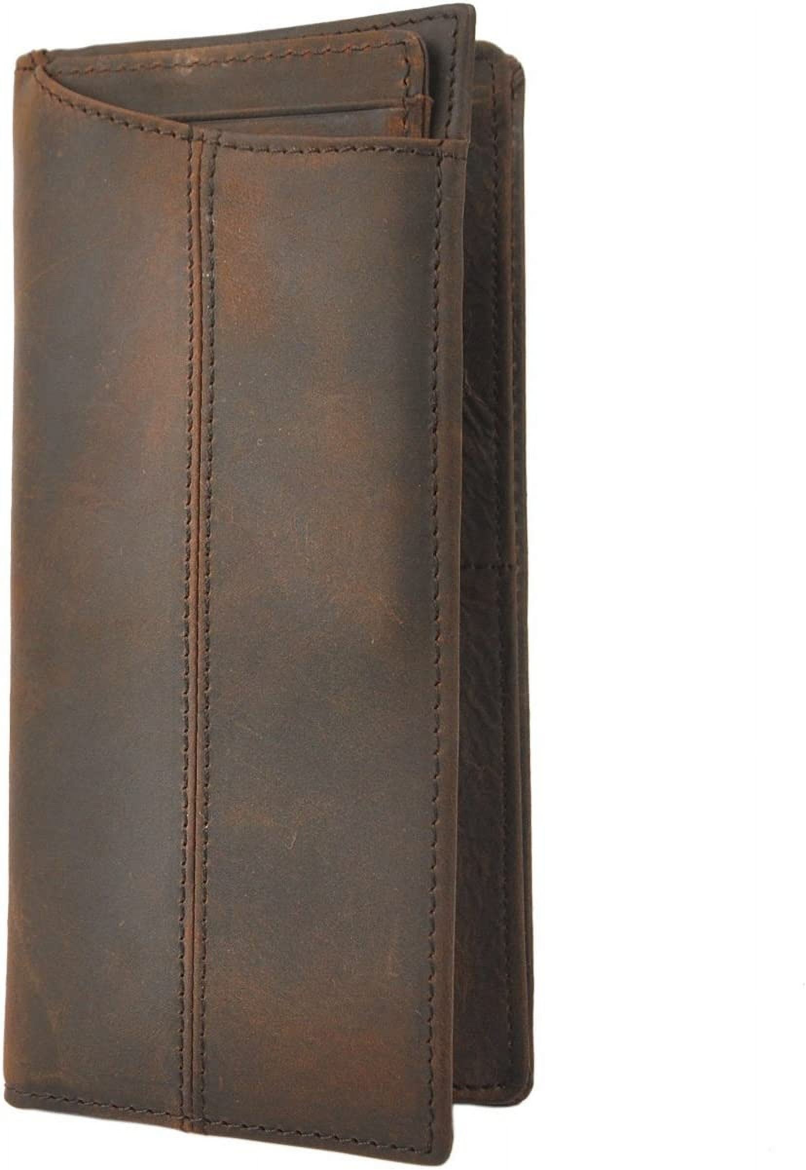 XiaoBanDeng Mens Genuine Leather Bifold Wallet Organizer Checkbook Card ...