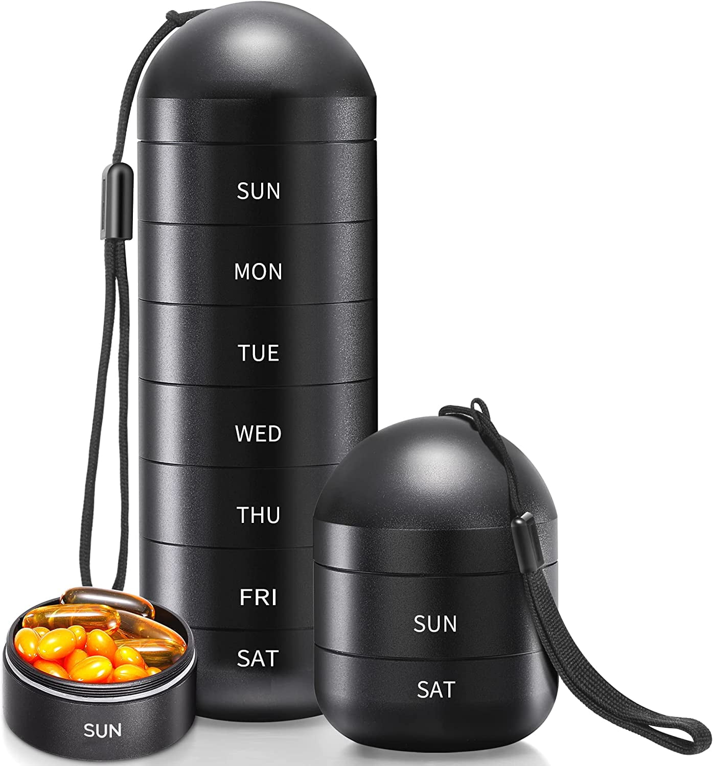 XiaoBanDeng Metal Moisture Proof Weekly Pill Organizer, Stackable ...