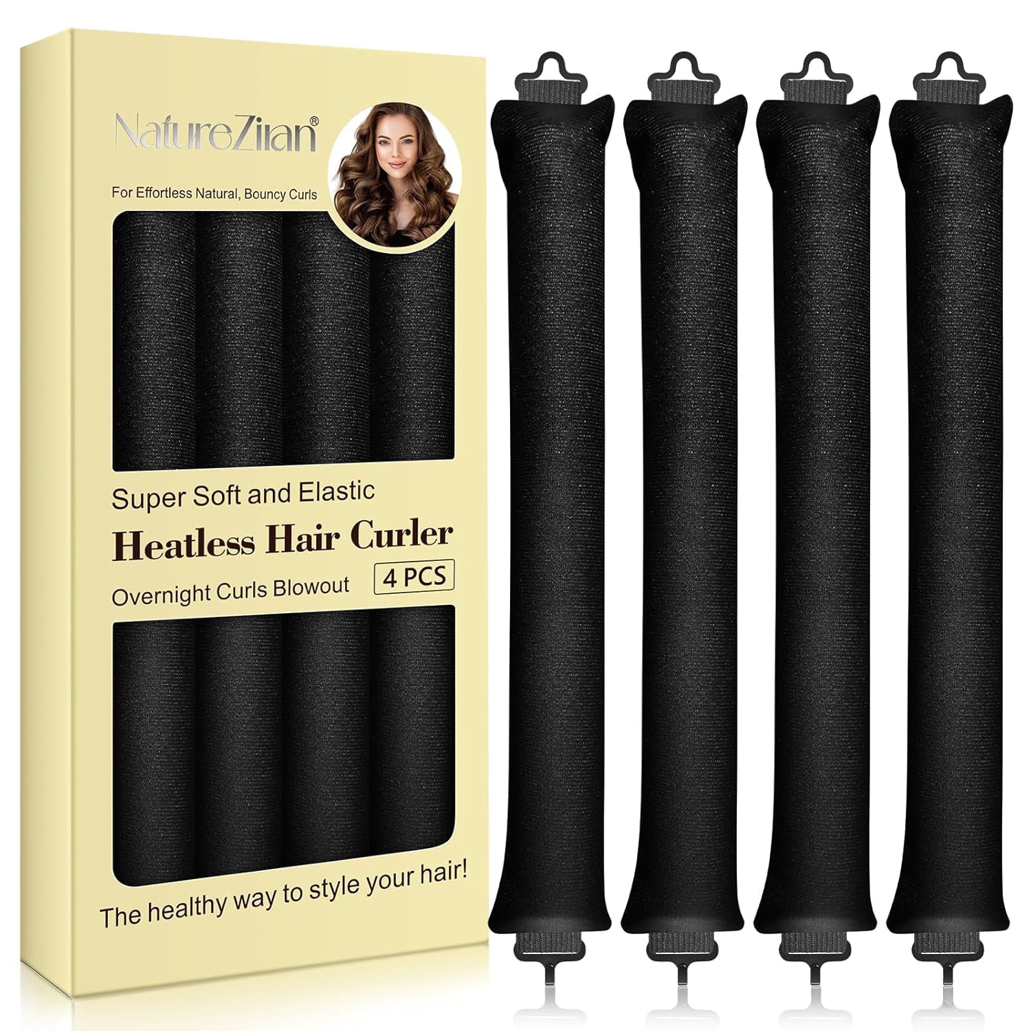 XiaoBanDeng Satin Heatless Hair Curlers Curling - Overnight Blowout ...