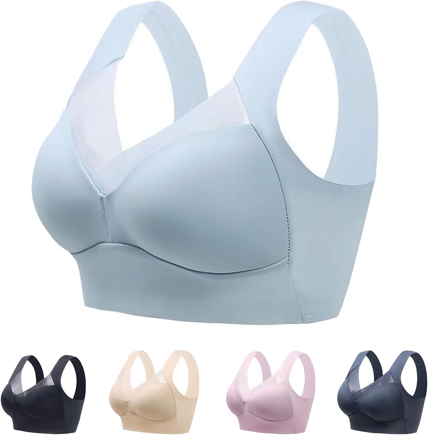 XiaoBanDeng Seamless Sexy Push up Wireless Bra, Underarm-Smoothing with ...