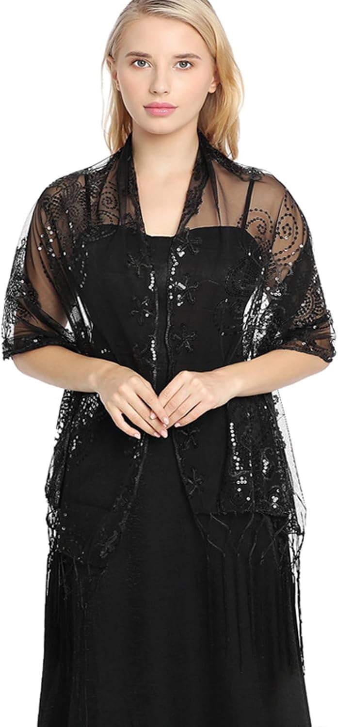 XiaoBanDeng Sparkly Rhinestone Shawls and Wraps for Evening Dresses ...