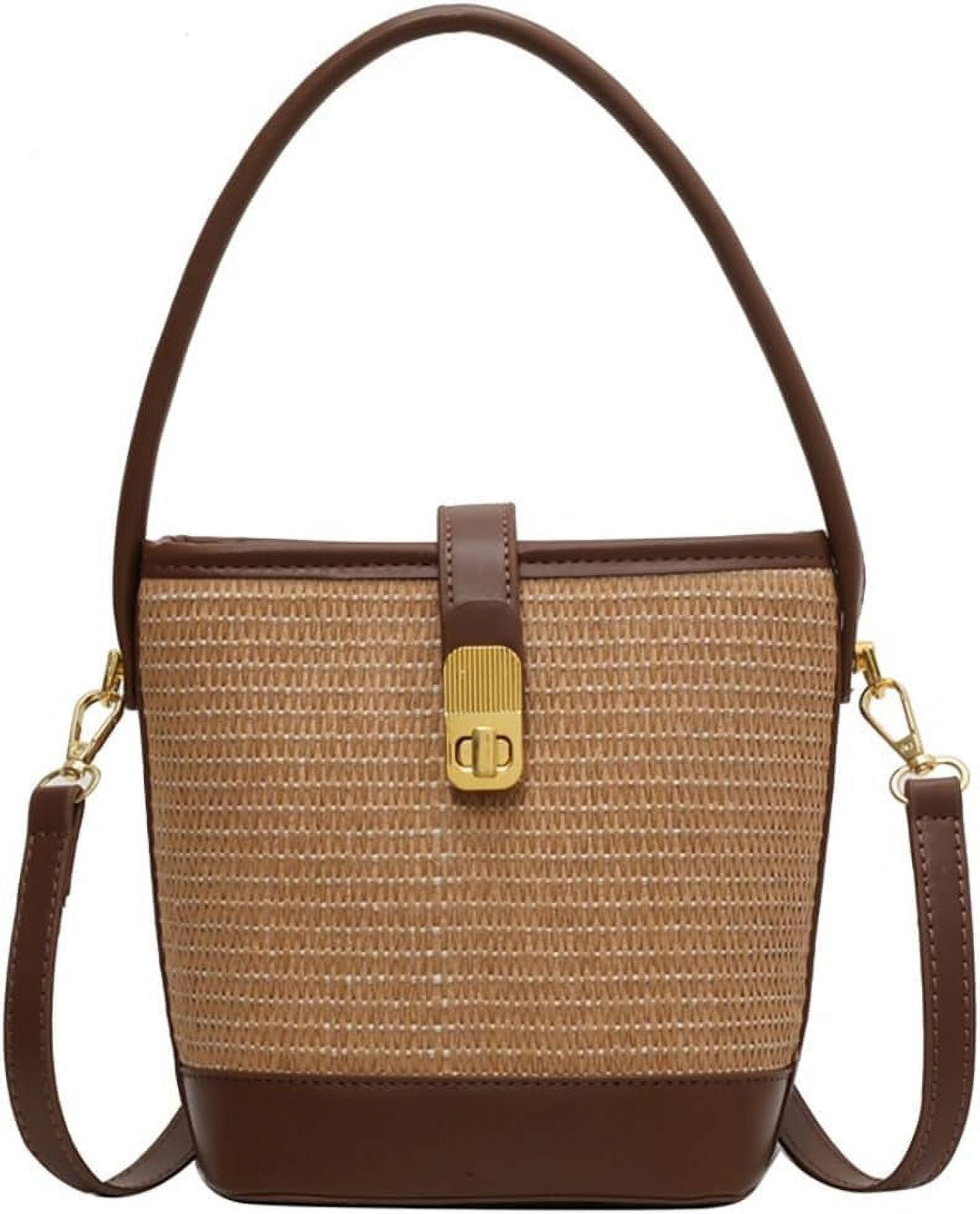 XiaoBanDeng Straw Beach Bags For Women Rattan Purse Summer Straw Cross ...