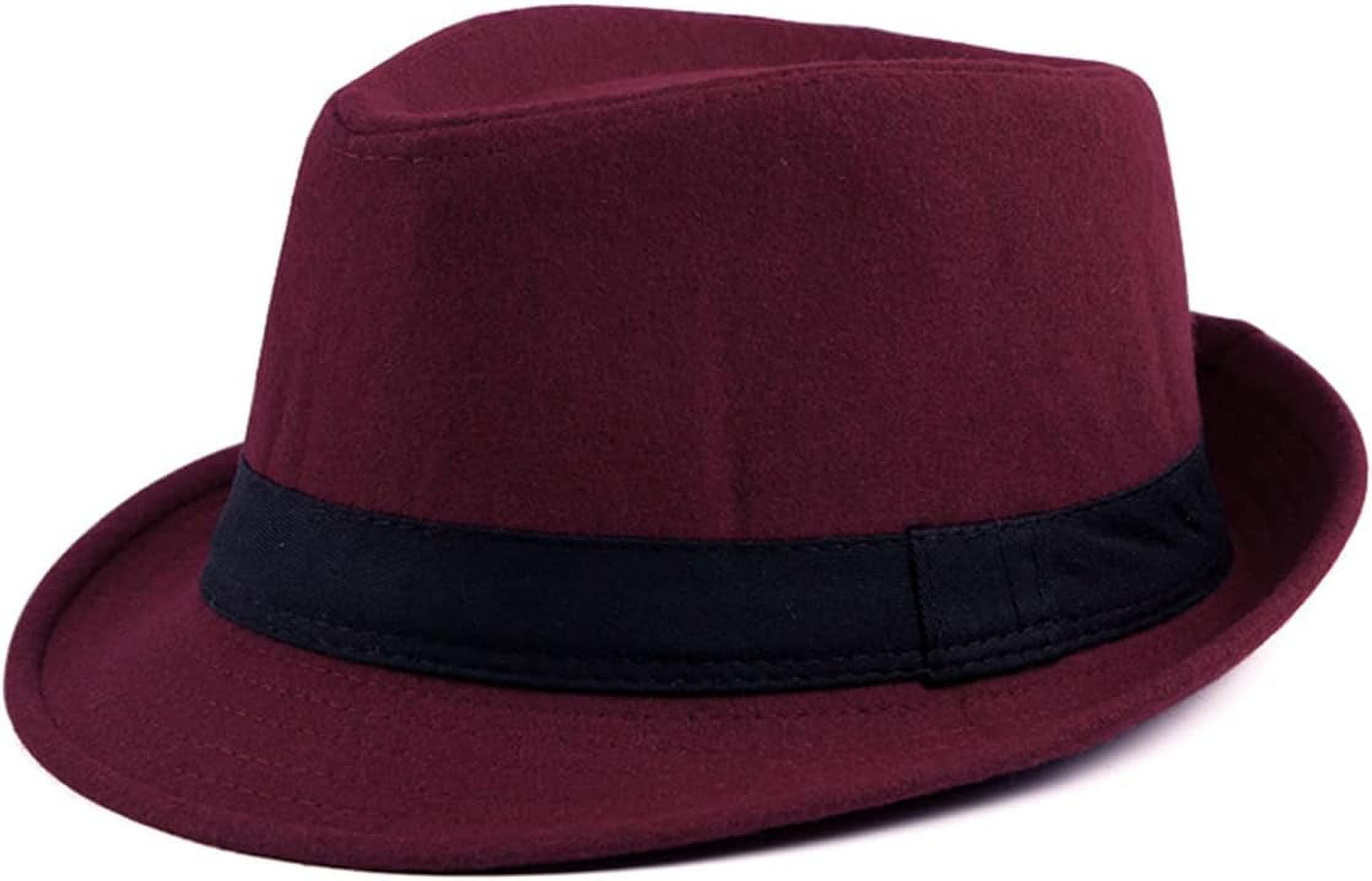 XiaoBanDeng Trilby Fedoras Panama Jazz Hat Short Brim Bowler Hat for ...