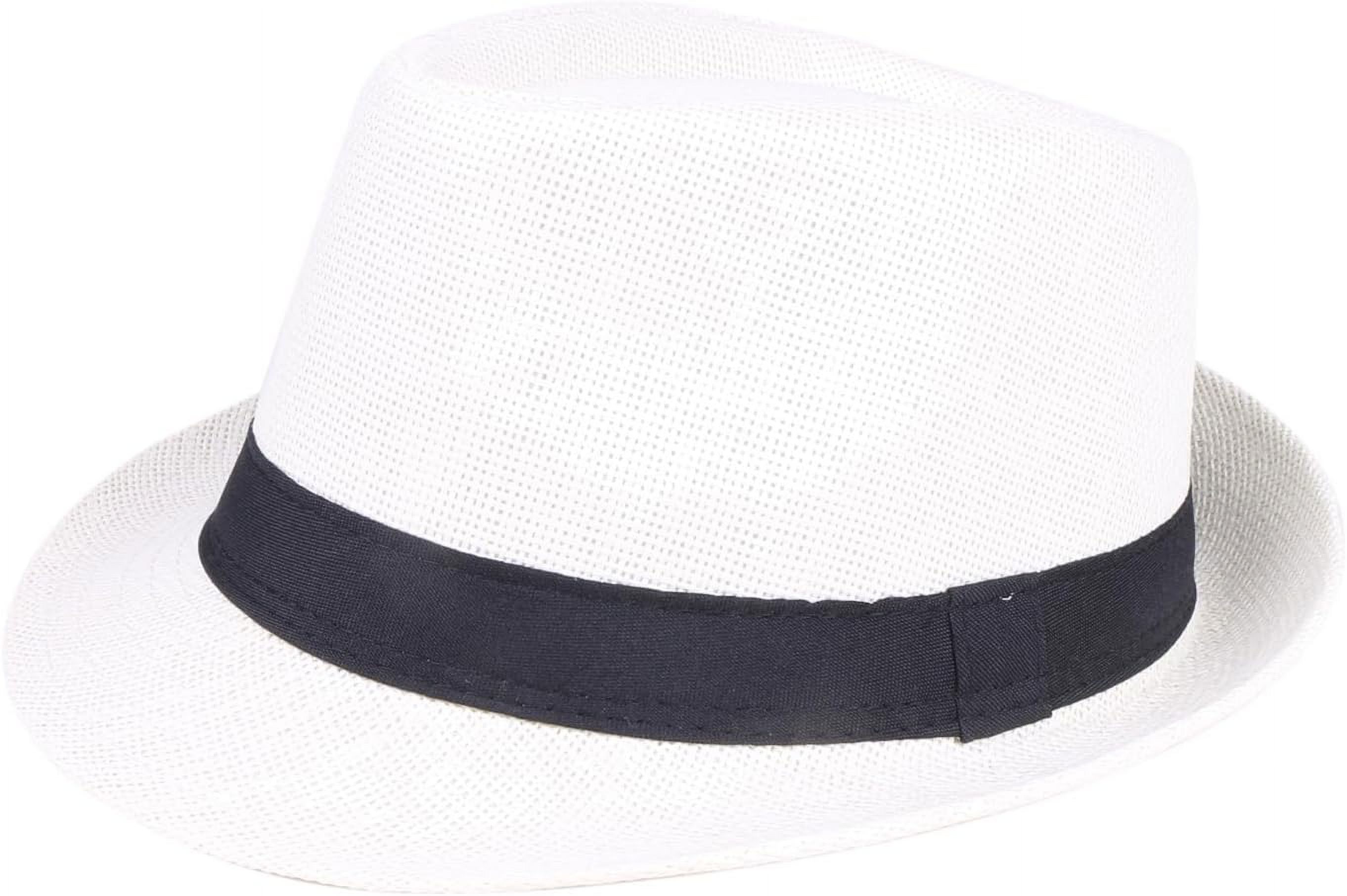 XiaoBanDeng Unisex Fedora Hat Trilby Cuban Sun Protection Short Brim ...