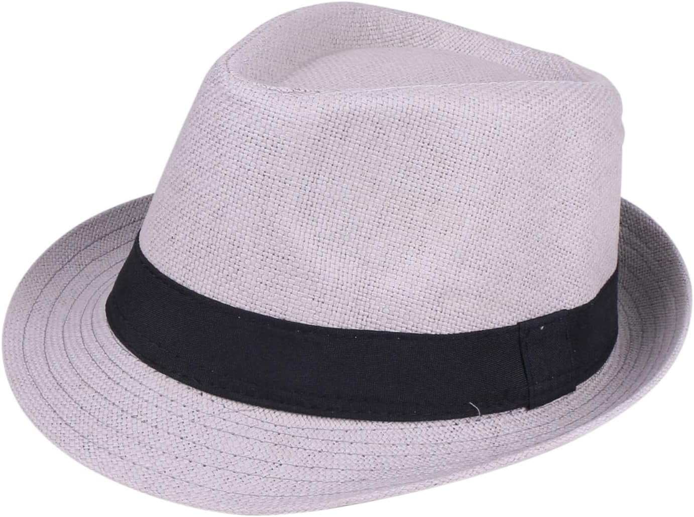 XiaoBanDeng Unisex Fedora Hat Trilby Cuban Sun Protection Short Brim ...