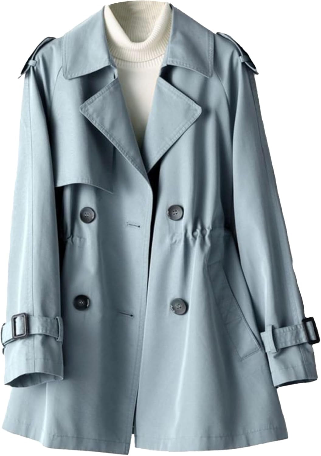 Forma'trench Coat Notched Lapel Double Breasted Fashion Top Forma'trench Coat Notched Lapel Double Breasted Fashion Top