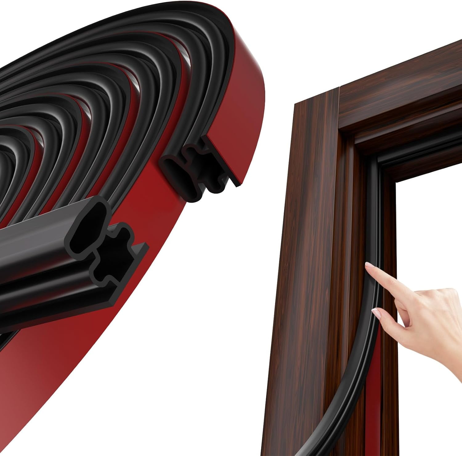 XiaoBanDengWeather Stripping, Black D-Shaped Rubber Seal Strip for ...