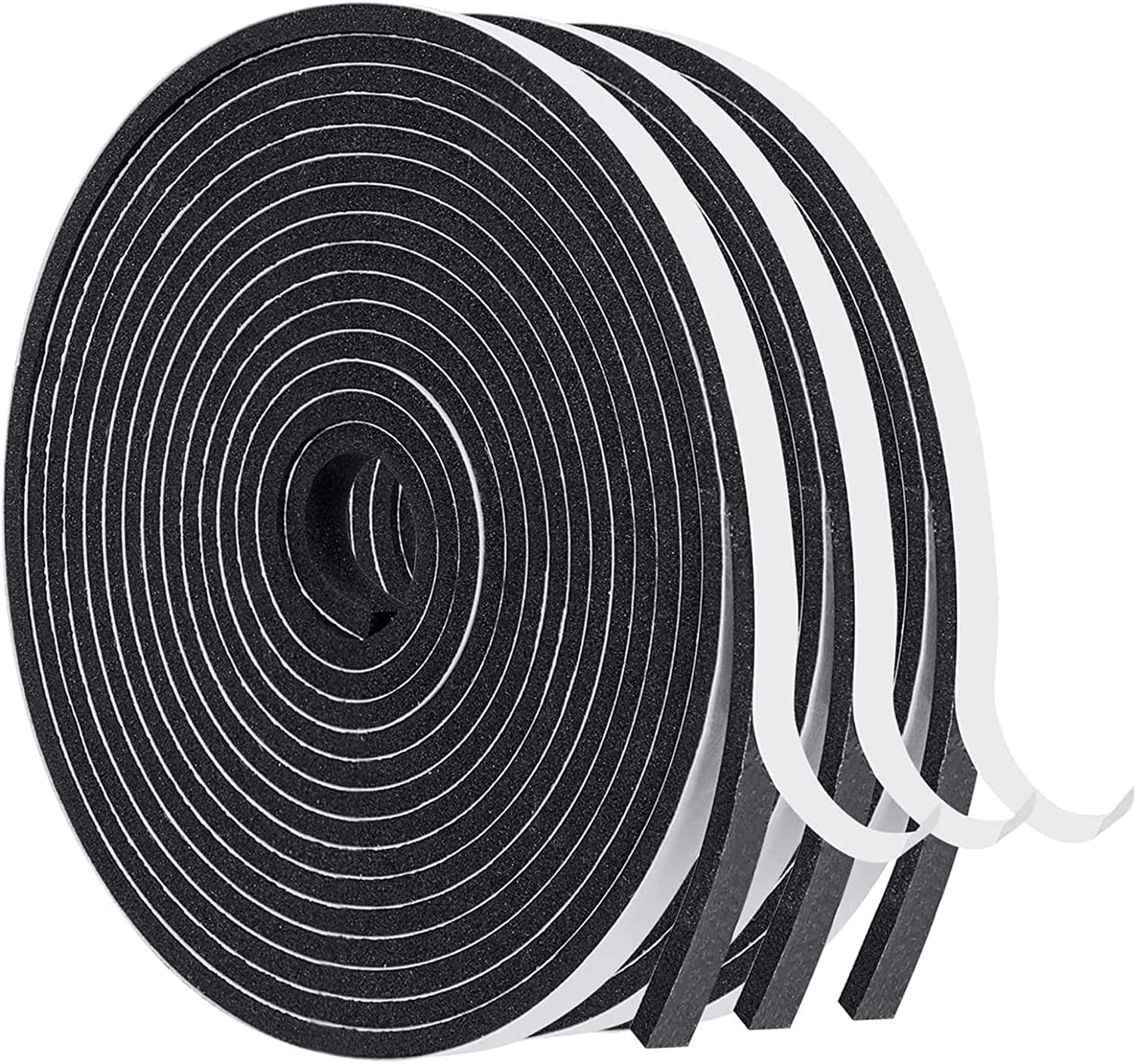 XiaoBanDengWeather Stripping Door Seal, 1/2 Inch Wide X 1/8 Inch Thick Adhesive Foam Tape ...