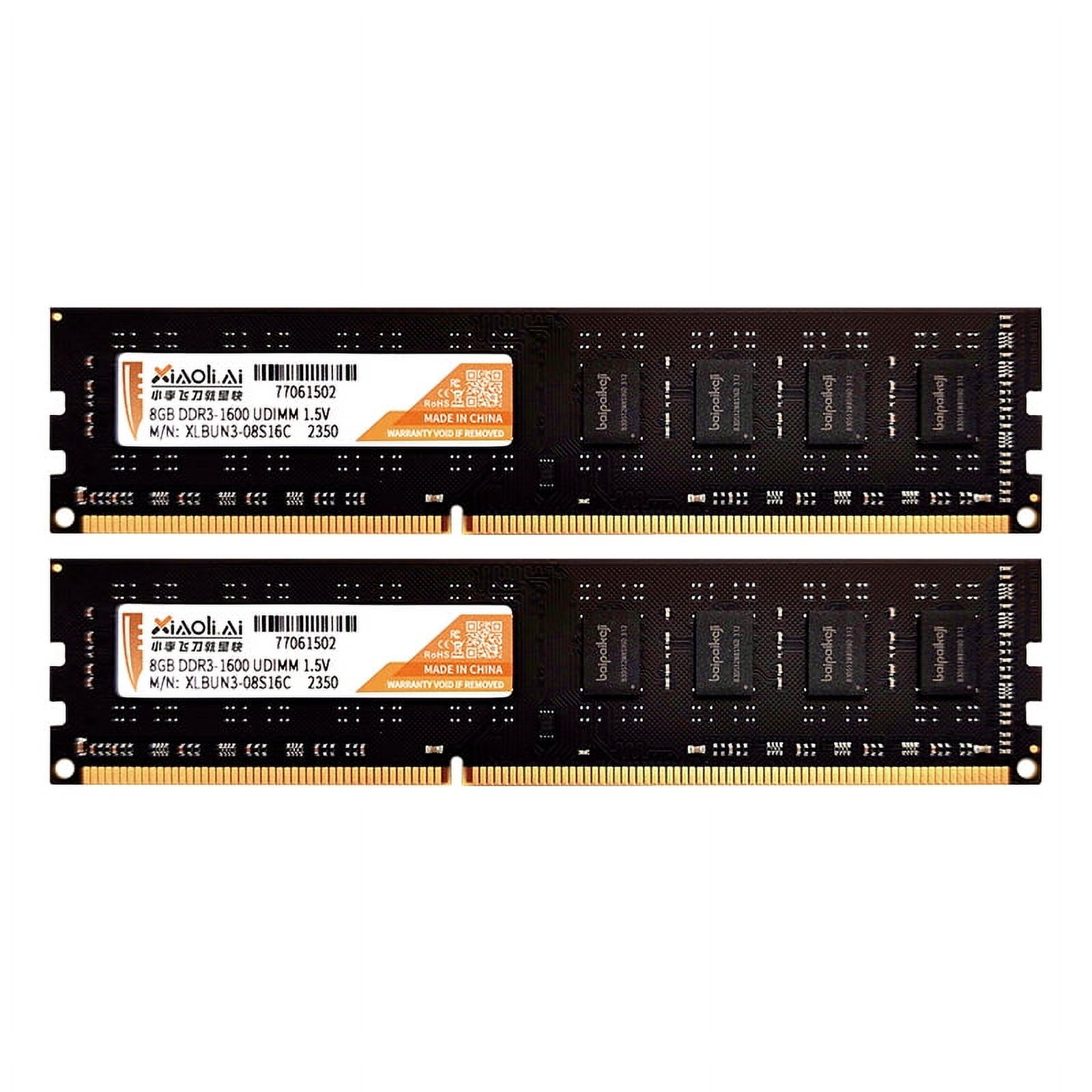 Xiaoli AI 8GBx2 DDR3 1600MHz UDIMM Desktop Computer DRAM Memory Module - Walmart.com
