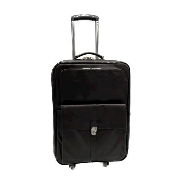 Amerileather Leather Carry-on Pullman on Wheels in Chestnut Brown Color ...