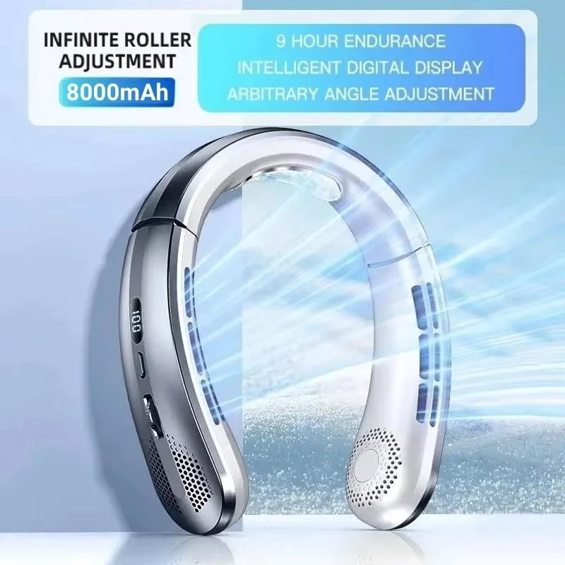 Xiaomi 8000mAh USB Hanging Neck Fan Portable Bladeless Mini ...