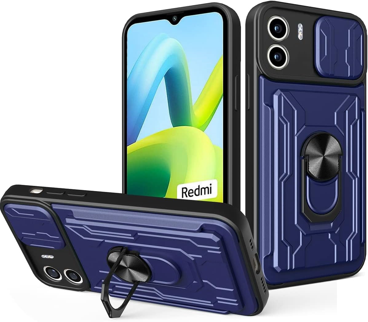 for Xiaomi Redmi A1 Case Sliding Window Case with Card Holders, Cover ...