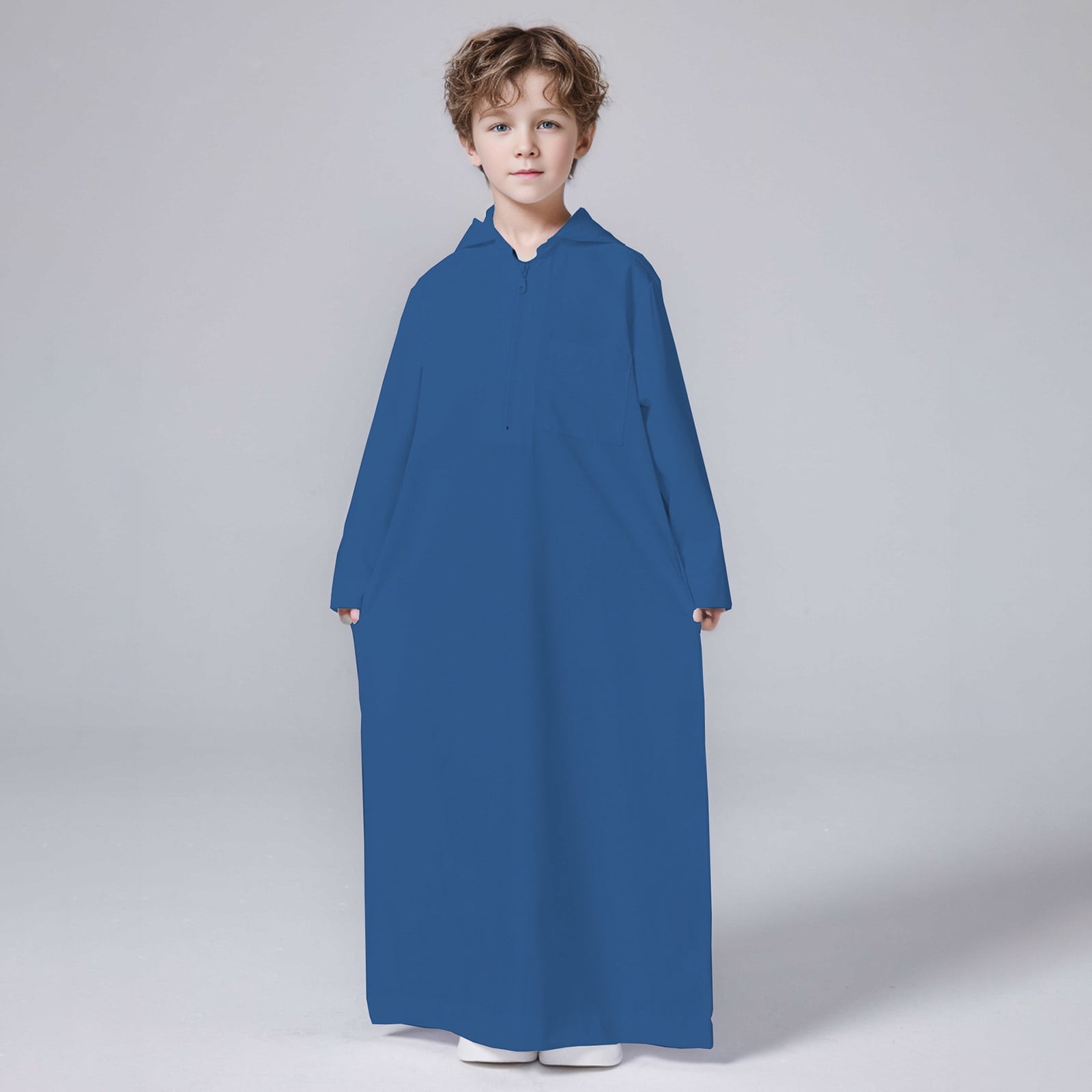 Xiaowennn Arabic Thobe Thobe Long Sleeve Hooded Embroidery Kaftan Robe ...