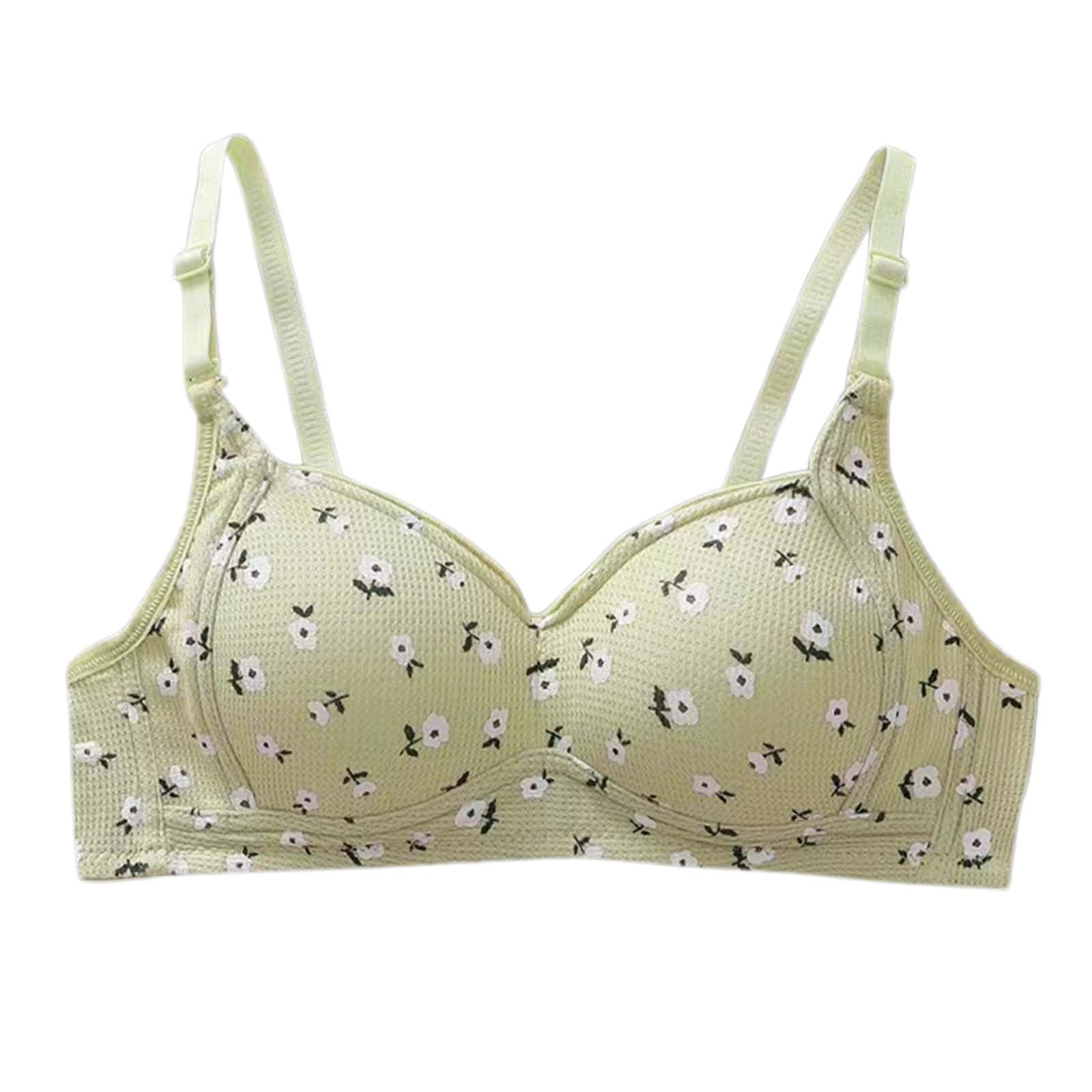 Xiaoxatg Lace Up Floral Print Bra For Women Seamless Lightweight Push ...
