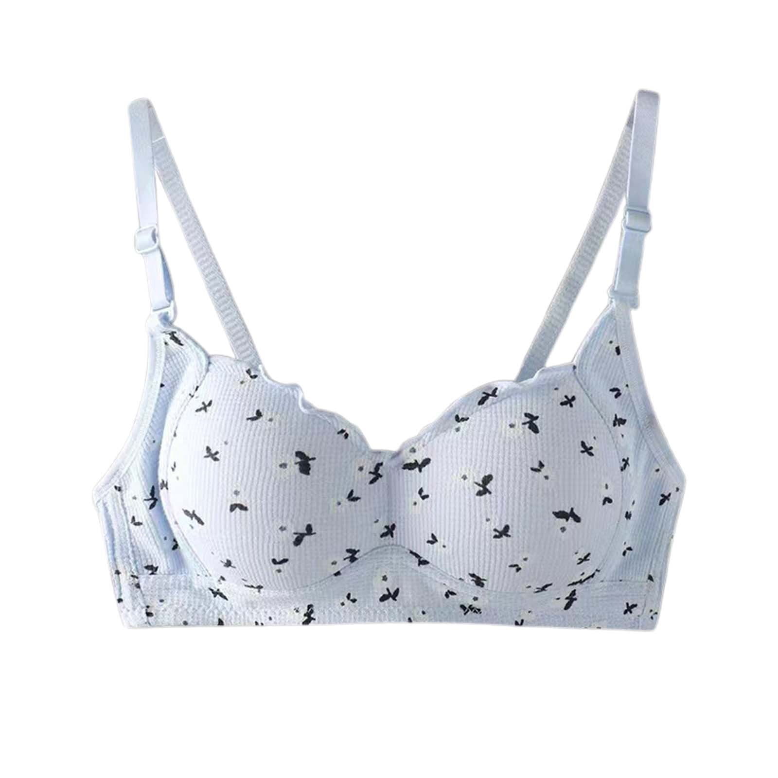 Xiaoxatg Lace Up Floral Print Bra For Women Seamless Lightweight Push ...