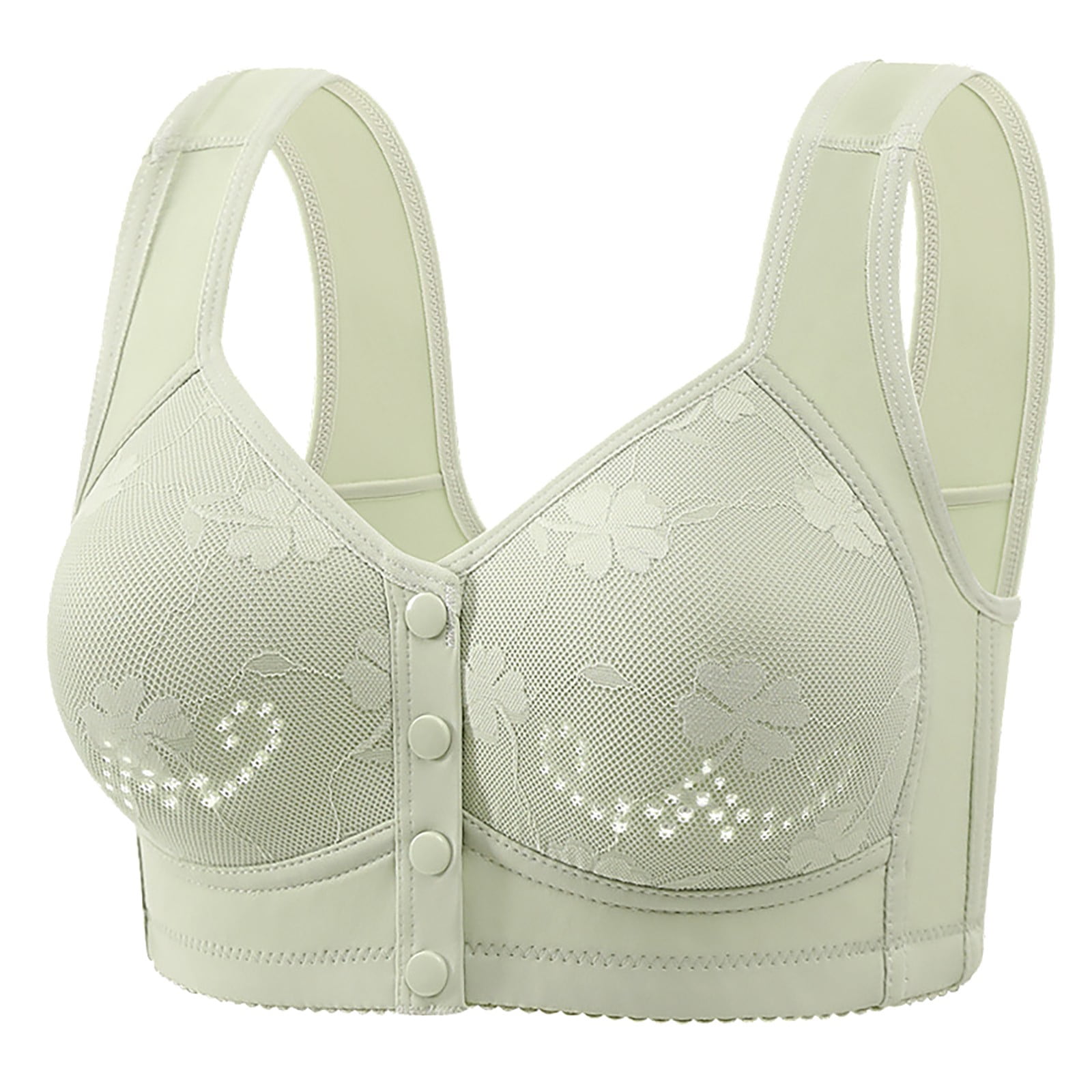 Xiaoxatg New Thin Wide Strap Soft Wireless Bra For Plus Size Women ...