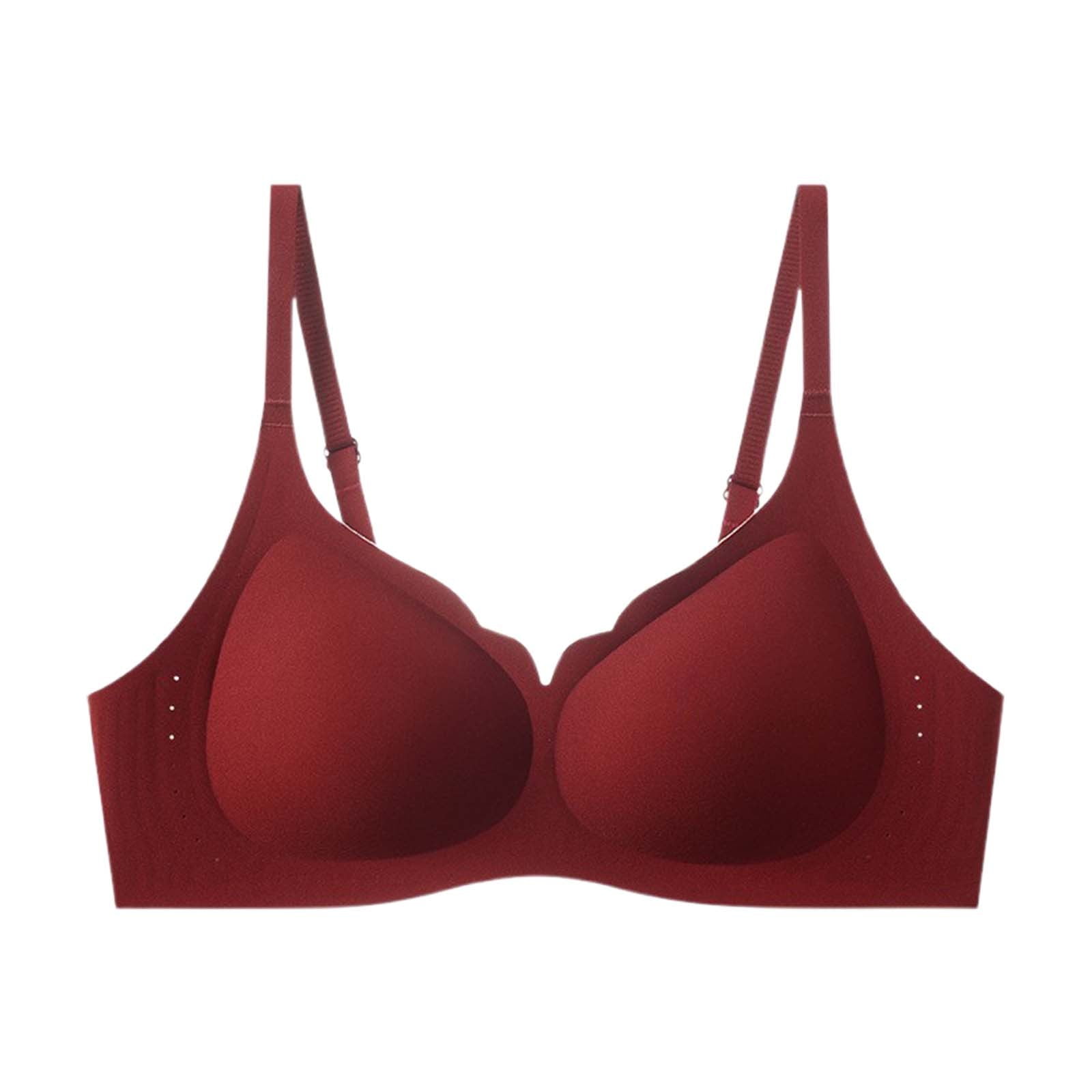 Xiaoxatg Seamless Adjustable Uplift Bra Side Spill Wire Push Up Sag Thin Comfort Bra Low Support ...