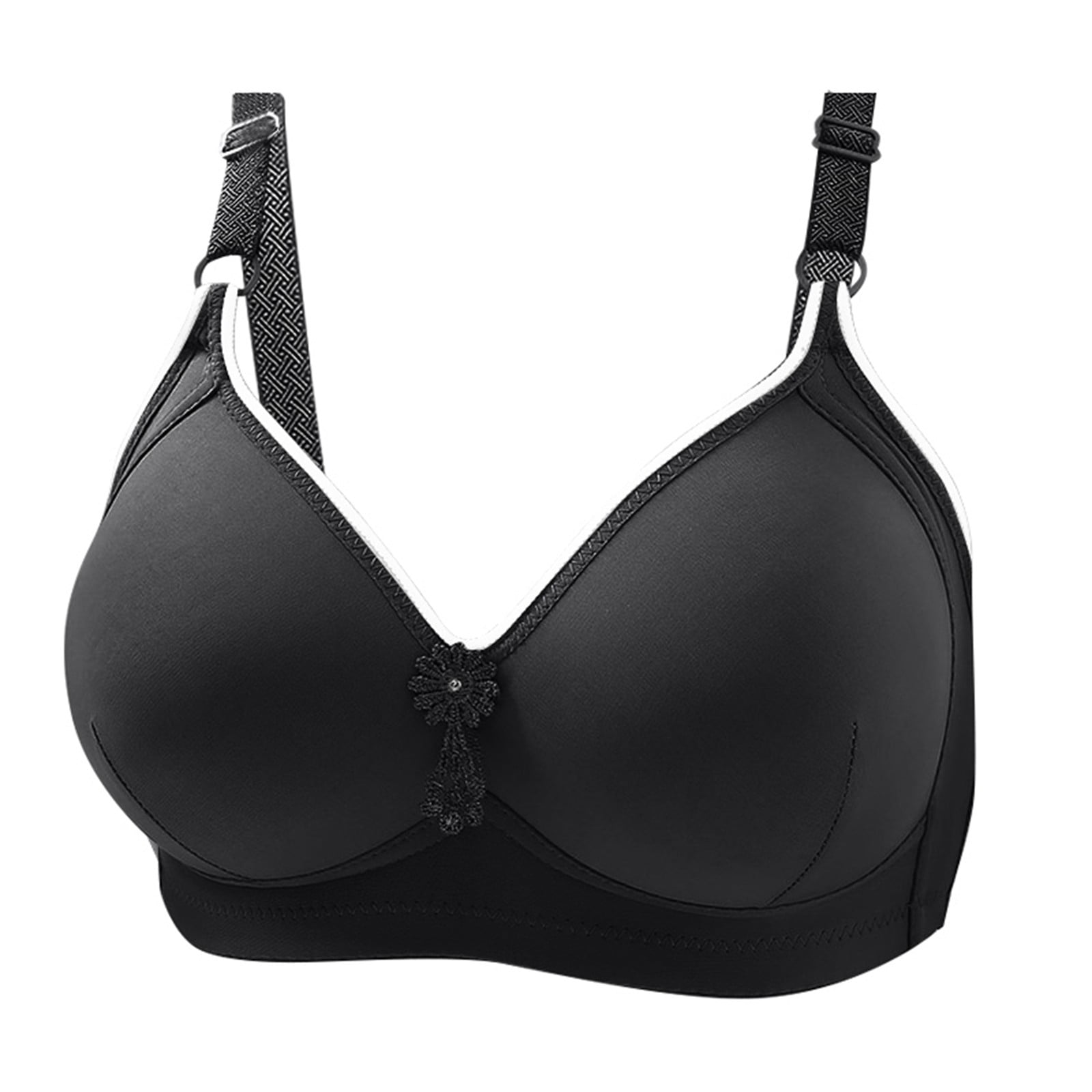 Xiaoxatg Smooth Gathered Bra With No Or Steel Ring Three Buckle Side ...