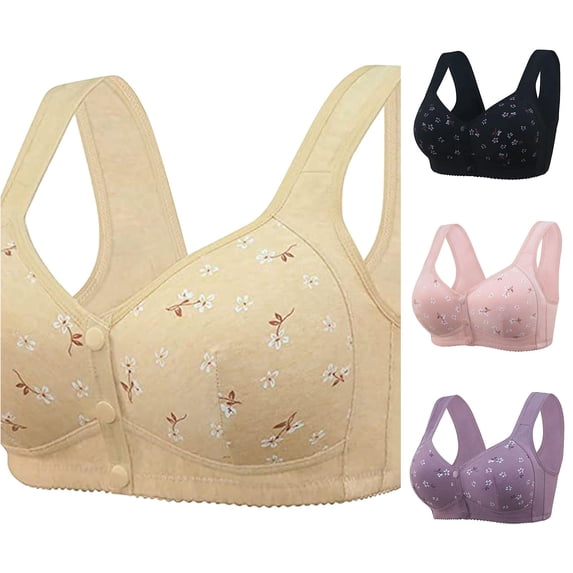 Xiaoxatg Women's Bras Lace Front Button Shaping Cup Adjustable Shoulder ...